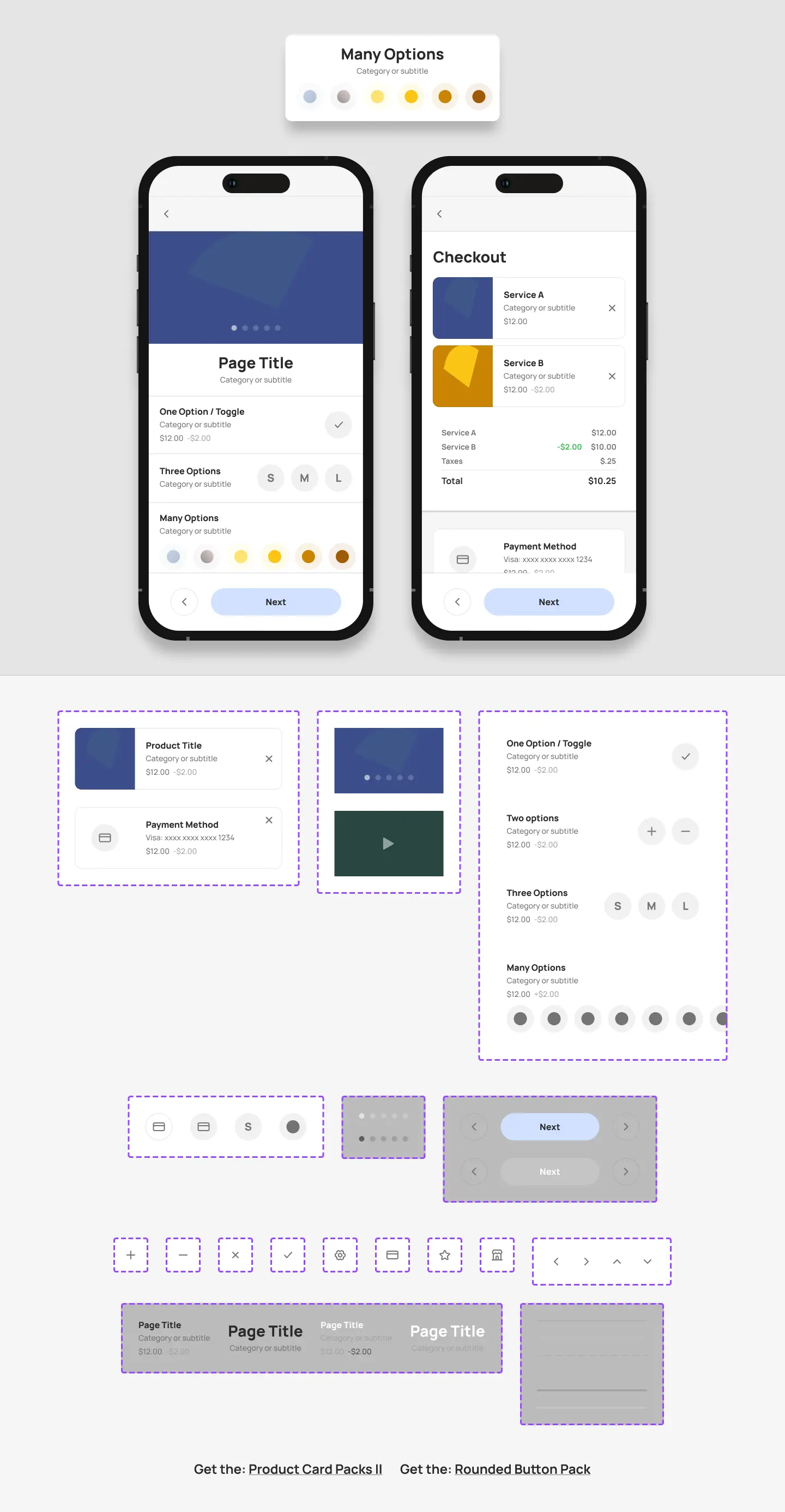 Figma Mobile App Checkout Form, Layout Component | Component Collector Design System